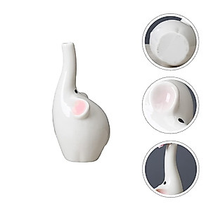 BESPORTBLE Cartoon Elephant Vase Flower White Pot Ceramics Flower Pot Ceramics Ornament Ceramics Vase Indoor Vase Adornment White Vase Cartoon Vase Ornament Elephant Adornment