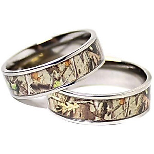 His & Hers Camo Wedding Ring Sets - Camo Wedding Band - Engagement Ring Set - Wedding Rings - Wedding Rings - Camo Rings for Women - Camo Rings for Men - Wedding Ring - His and Hers Rings