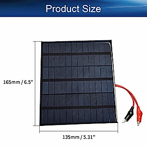 Heyiarbeit 18V 3.5W Polycrystalline Mini Solar Panel Module DIY for Light Toys Charger 165x135mm£¬1Pcs