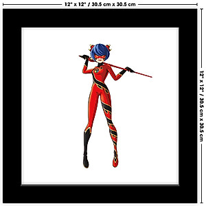Trends International Gallery Pops Miraculous: Tales of Ladybug & Cat Noir - Kaolong Wall Art Wall Poster, 12.00" x 12.00", Black Frame Version