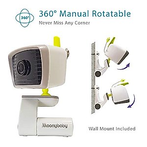 Moonybaby WideView 50 Baby Monitor with Camera and Audio, No WiFi, 5 Inches Large Display, Split Screen, Auto Night Vision, Zoom, Sound Activated, Temperature Alert, 2-Way Talk, Lullaby, 1000ft Range