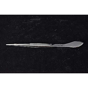 Japanese Stainless Bonsai Straight Tweezers w/Spatula - 2 in 1 Gardening Tool