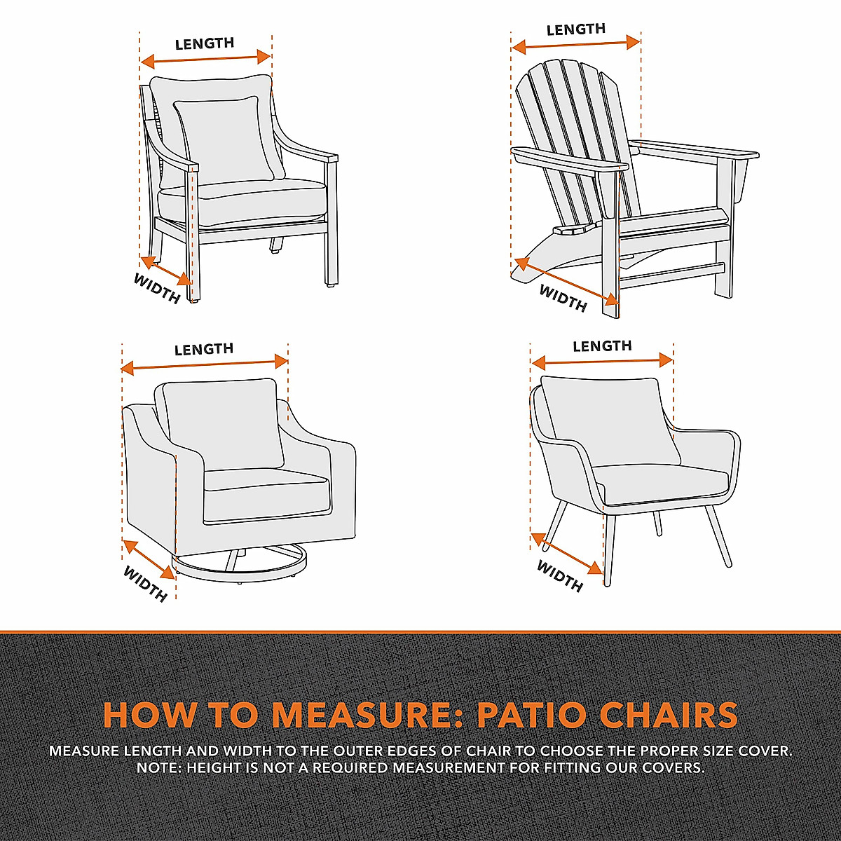 Modern Leisure Basics Patio Chair Cover - Waterproof Fabric - Outdoor Furniture Protection Perfect for Patio, Deck, and Porch - 27" L x 34" W x 31" H - Sandstone