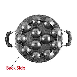 DBY Appam Pan Non Stick Appam Patra 12 Pits Appam Maker Appam Patra Paniyaram Pancake Pastry Pan Appachetty with 2 Side Handle And Stainless Steel Lid