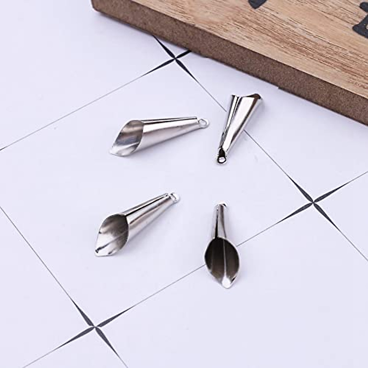 mollensiuer 100 Pcs Long Flower Bead Caps Hollow Bead Caps Spacers Cone Bead Caps Jewelry End Caps Spacer Beads Jewelry Findings Charms for Earring Pendant Neckalce Jewelry DIY Craft, Silver