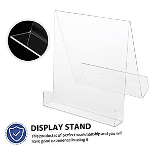 VILLFUL 1pc Acrylic Bookend Foldable Bookshelf Metal Brackets Adjustable Bookends Heavy Duty Book Ends Clear Magazine Holder Desk Book Stand Bookstore Tabletop Bookend Acrylic Book Support