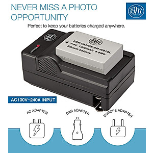 BM Premium 2 Pack of NB-10L Battery and Charger Kit for Canon PowerShot G15, G16, G1X, G3X, SX40 HS, SX40HS, SX50 HS, SX60 HS Digital Camera
