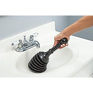 Master Plunger MPS4 Sink & Drain Plunger for Kitchen Sinks, Bathroom Sinks, Showers, and Bathtubs. Small and Strong Design with Large Bellows Commercial & Residential Use, Black