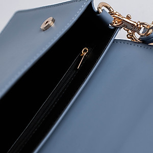 Kardinal Fashions Blue Clutch Purse for Women, Designer Handbag, Vegan Leather Fashion Envelope Style Hand Bag w/Wristlet Strap and Gold Crossbody Chain from (Arctic Powder Blue)