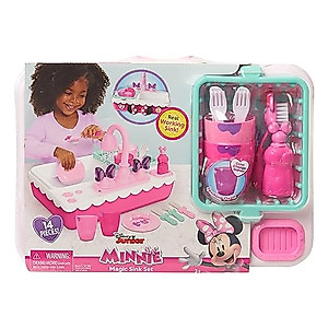 Minnie's Happy Helpers Magic Sink Set, Pretend Play Working Sink, Officially Licensed Kids Toys for Ages 3 Up by Just Play