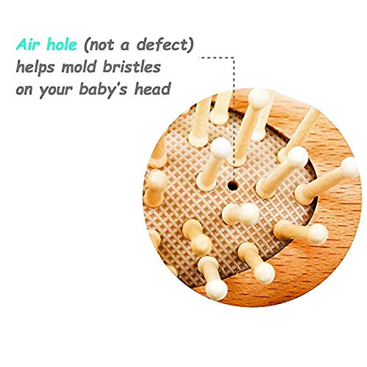 Chibello 4 Piece Wooden Baby Hair Brush and Comb Set Natural Goat Bristles Brush for Cradle Cap Treatment Wood Bristle Brush for Newborns and Toddlers Perfect for Baby Shower and Registry