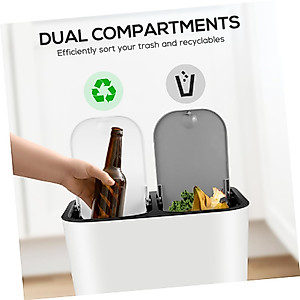 SOESFOUFU Box Trash Rack Dual bin Trash can Wet and Dry Separation Mini Trash can Divided Decorate Wastebasket Counter Garbage bin Floor Sorting Box Plastic Splitter