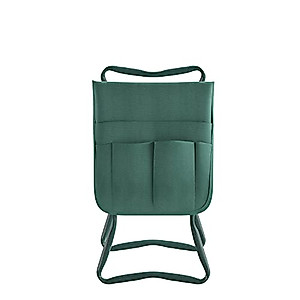 Flash Furniture Assisi Foldable Garden Kneeler Bench- Double Sided Green Foam Padding - Green Welded Iron Tube Frame - Removable Tool Bag Pouch