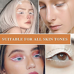 White Mascara Double-headed Colorful Fast Dry Mascara Lifting Eyes Makeup Gift Set Waterproof Long Lasting Smudge-Proof Eyelashes Curling Lengthening Thick & Long Eyelash