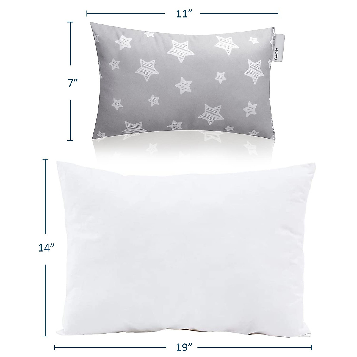 Moonsea Small Pillow Mini Pillow Pets Tiny Pillow with Name Tag, 11" x 7" x 2.5" Printed Small Kids Preschool Pillow, Great Pillow for Baby Airplane and Car Travel Neck/Back/Lumbar/Knee's Gap