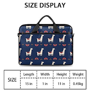 Cute Llama Laptop Computer Bag Waterproof Shoulder Messenger Bag 13-15 inch Durable Laptop Tote Bag with Shoulder Strap Handle Lightweight Crossbody Briefcase