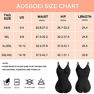AOSBOEI Women Bodysuit Tops Shapewear Seamless Tummy Control Slimming Waist V Neck Sculpting Jumpsuits Body Shaper