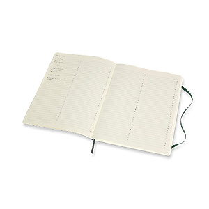 Moleskine PRO Notebook, Soft Cover, XL (7.5" x 9.5") Professional Project Planning, Forest Green, 192 Pages