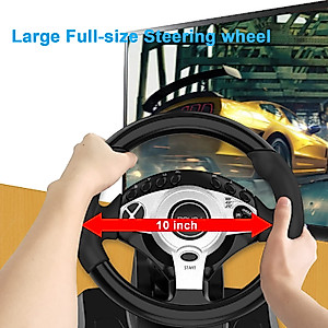 NBCP Steering Wheel Universal Usb Car Sim 270/900 degree Race Steering Wheel with pedal Pedals And Shifter Bundle for Xbox One,Xbox Series X/S,PS4,PS3