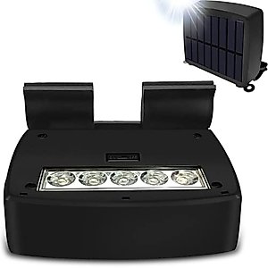 WEILAILIFE Solar Powered Light Outdoor, LED Mini Spotlight with Clip for Security Warning Sign, Wide Capacity, Max 14h Lights for Deck/Yard/Garden/Driveway Security (1 Pack)