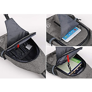 WATERFLY Crossbody Sling Backpack Sling Bag Travel Hiking Chest Bag Daypack