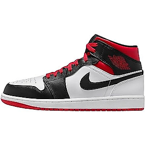 Air Jordan 1 Mid Men's Shoes Size - 12 White/Gym Red-Black