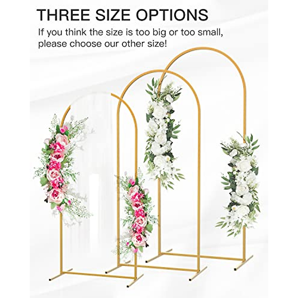 Wedding Arch Backdrop Stand,Gold Metal Door Arched Backdrop Frame Arches Backdrop Stand for Wedding Birthday Graduation Anniversary Celebration Opening Ceremony(5x2FT)