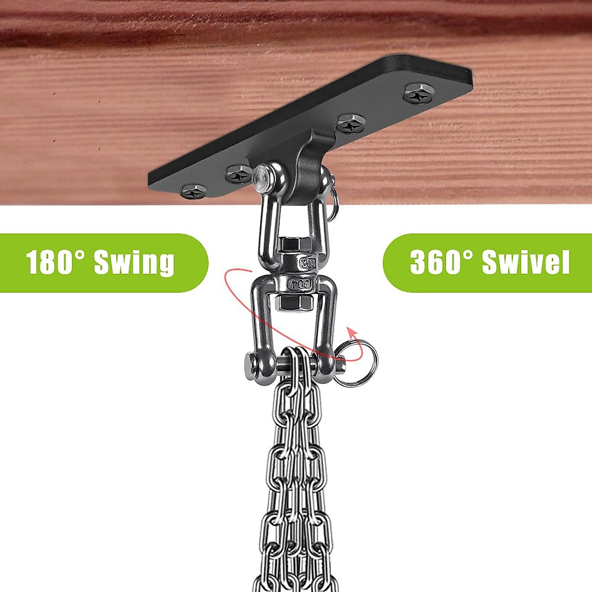 Dolibest Heavy Bag Hanger,Wall Ceiling Mount Hook 360° Rotation Wood Beam Holder Body Weight Strength Training Systems, Aerial Yoga Swing & Hammock, Resistance Band for Wooden Sets(600 LB Capacity)