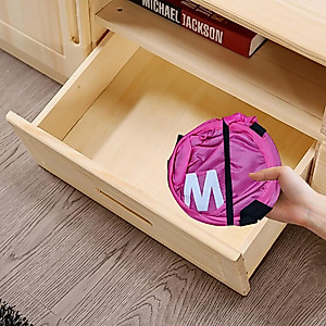 Larpur Pop Up Laundry Baskets, 2 Pack Mesh Laundry Hampers Collapsible Clothes Hampers for Home, Dorm, Travel (Black + Pink)