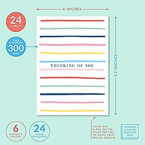 Sweetzer & Orange Thinking of You Cards with Envelopes. Set of 24 Boxed Greeting Cards Thinking Of You Assortment. 300gsm Note Cards and Envelopes (120gsm). Just Because Cards and Kindness Cards