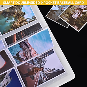 9 Pocket Page Protector, 390 Pack Trading Card Sleeve, Baseball Card Sheets for 3 Ring Binder, for Skylanders, MTG, Coupon, Game Cards, Trading Cards, Football Cards …