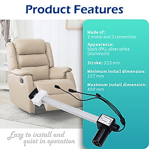 Okin Refined-R Model JLDQ-12 & JLDQ.12.157.333K Power Recliner Motor, Electric Sofa Lift Chair Actuator Replacement Part for JLDQ.12.157.333E/F/G/H/L/P/U/V/W/X/Z