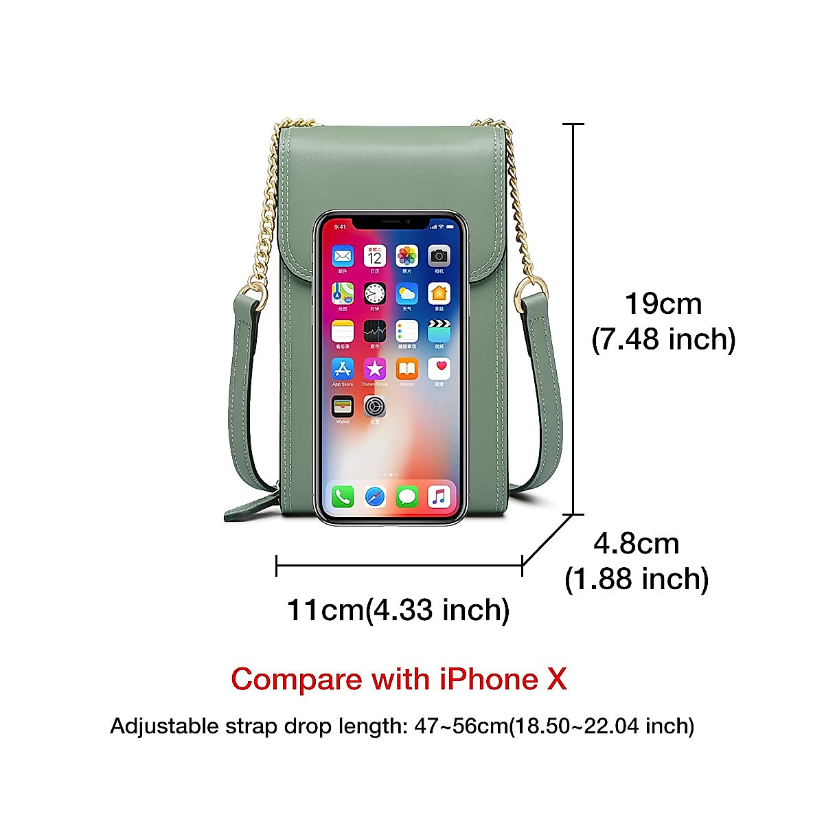 iFOXER Mini Crossbody Bags for Women, Genuine Leather Phone Purses with Credit Card Slots Ladies Small Shoulder Bags with Zip Around