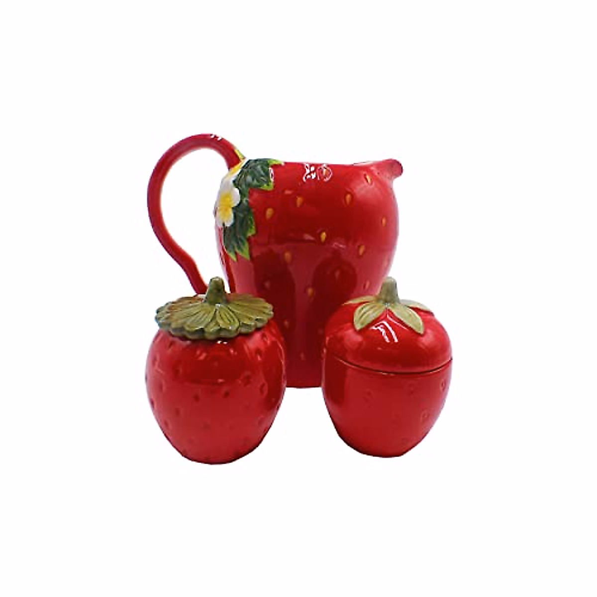 First of a Kind Glossy Rosy Red strawberry pitcher, red ceramic strawberry jug, strawberry kitchen pitcher for water, lemonade