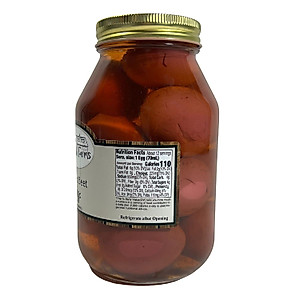 Redhawk Farms Pickled Beet Eggs - Beet Juice & Fresh, Whole Eggs, Pickled & Jarred For Freshness - Gluten Free & Non-GMO - (32 Oz)