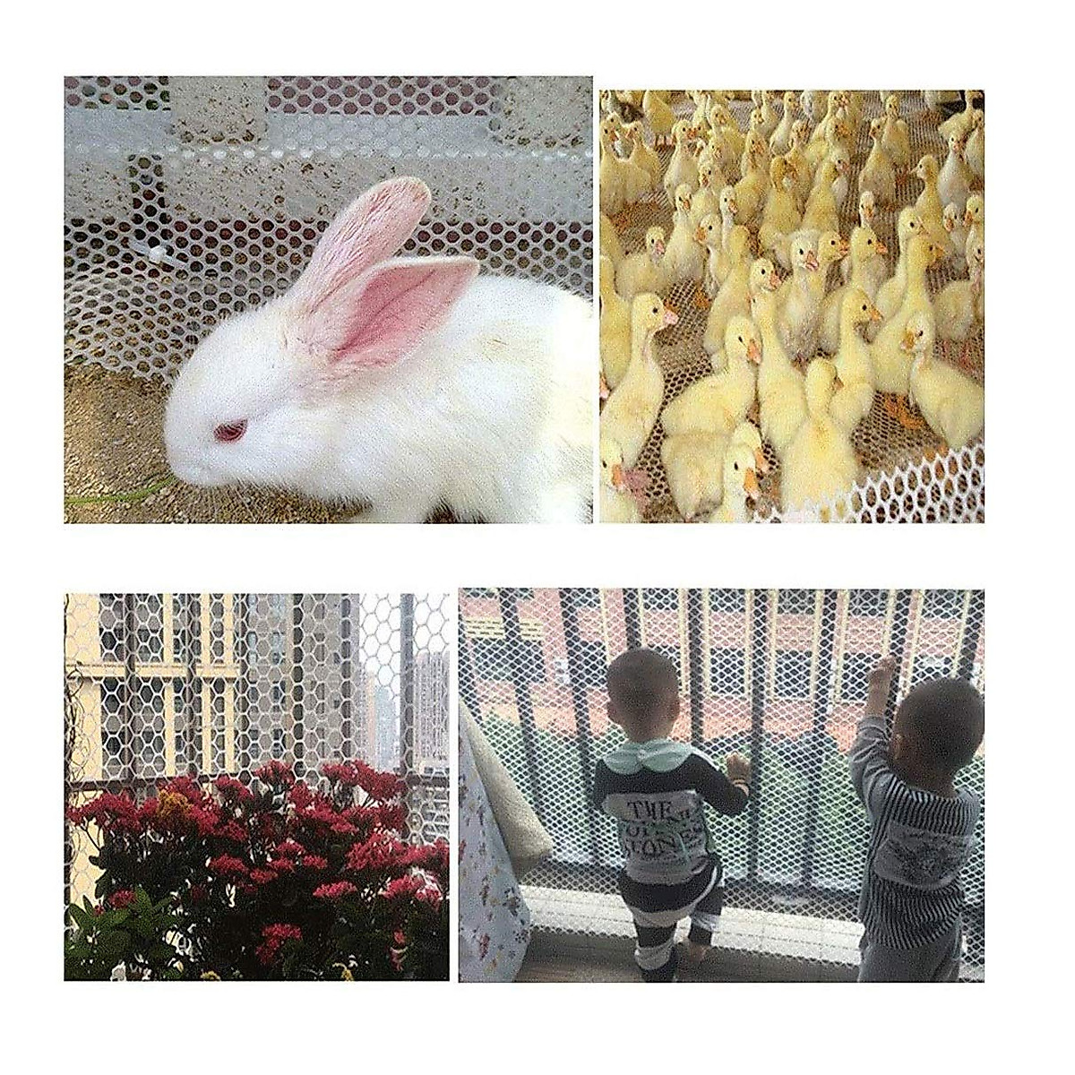 Chicken Wire Mesh Plastic Fence Net Breeding Netting Child Safety Net Lawn Protection Nets Non-slip Net Ventilation Net Flowerpot Mat Net White Mesh 0.8mm/1.2mm ( Color : Mesh1.2mm , Size : 110m )