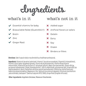 Mommy's Bliss Prenatal Multivitamin Probiotic for Women with Folic Acid: Support Baby Development & Mom Immunity & Digestion with Zinc, Vitamin B6 & B12, Ginger Extract, Choline, Vegan (45 Servings)