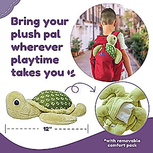 WILD BABY Sea Turtle Stuffed Animals, Warmie for Kids, Microwavable Stuffed Animal, Heatable Stuffed Animals, Squishmallow Plush Pal with Lavender Scented Stuffed Animal - 12 Inch