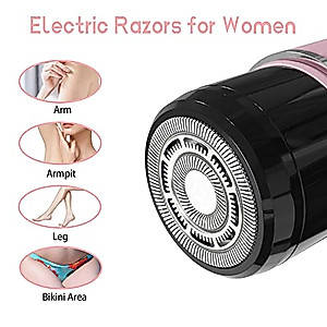 Upgrade Electric Razors for Women, Rechargeable Facial Hair Removal for Women Waterproof Bikini Trimmer Electric Shaver for Women’s Legs, Underarms, Face (Pink)