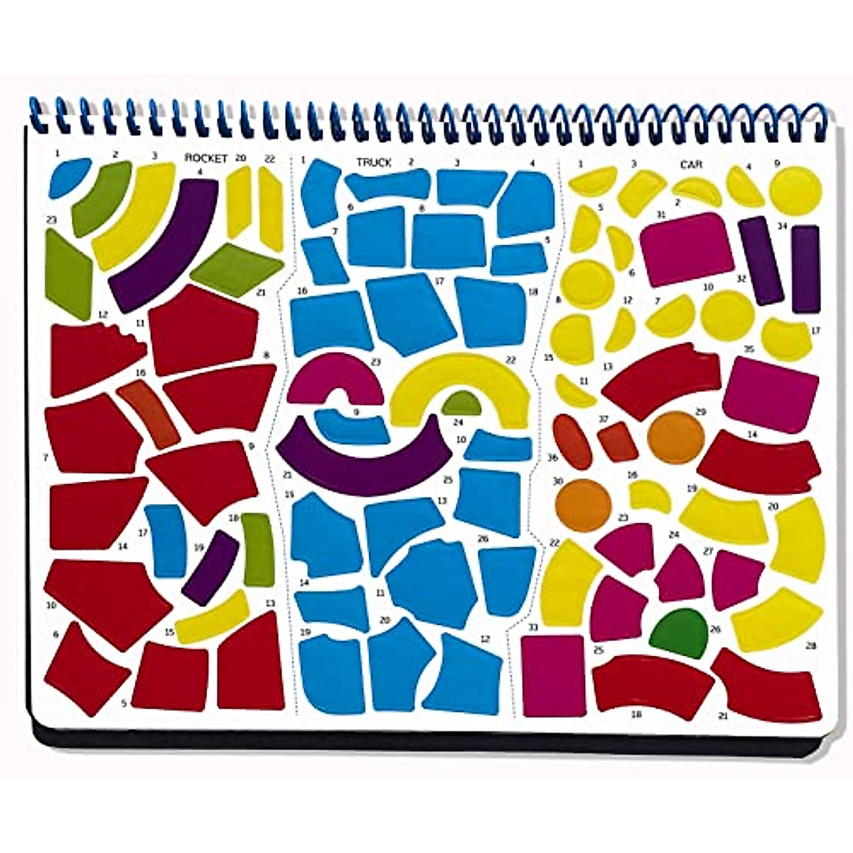 Sticker by Number Dinosaurs, Diggers, & More For Kids Ages 3 to 6: 15 Pictures Include Dinosaurs, Trucks, Cars, Rockets, Trains, Planes, and more!