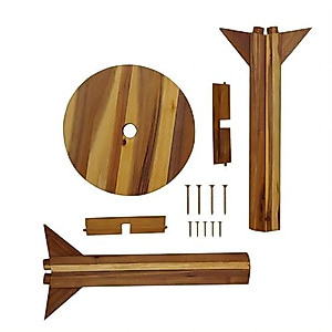 Acacia Wood Stool Round Small End Table, for Living Room Sofa Stool, Bedroom Makeup Stool, Bathroom Stool Wood 17.7" D x 11.4" W x 17.5" H, Natural Color