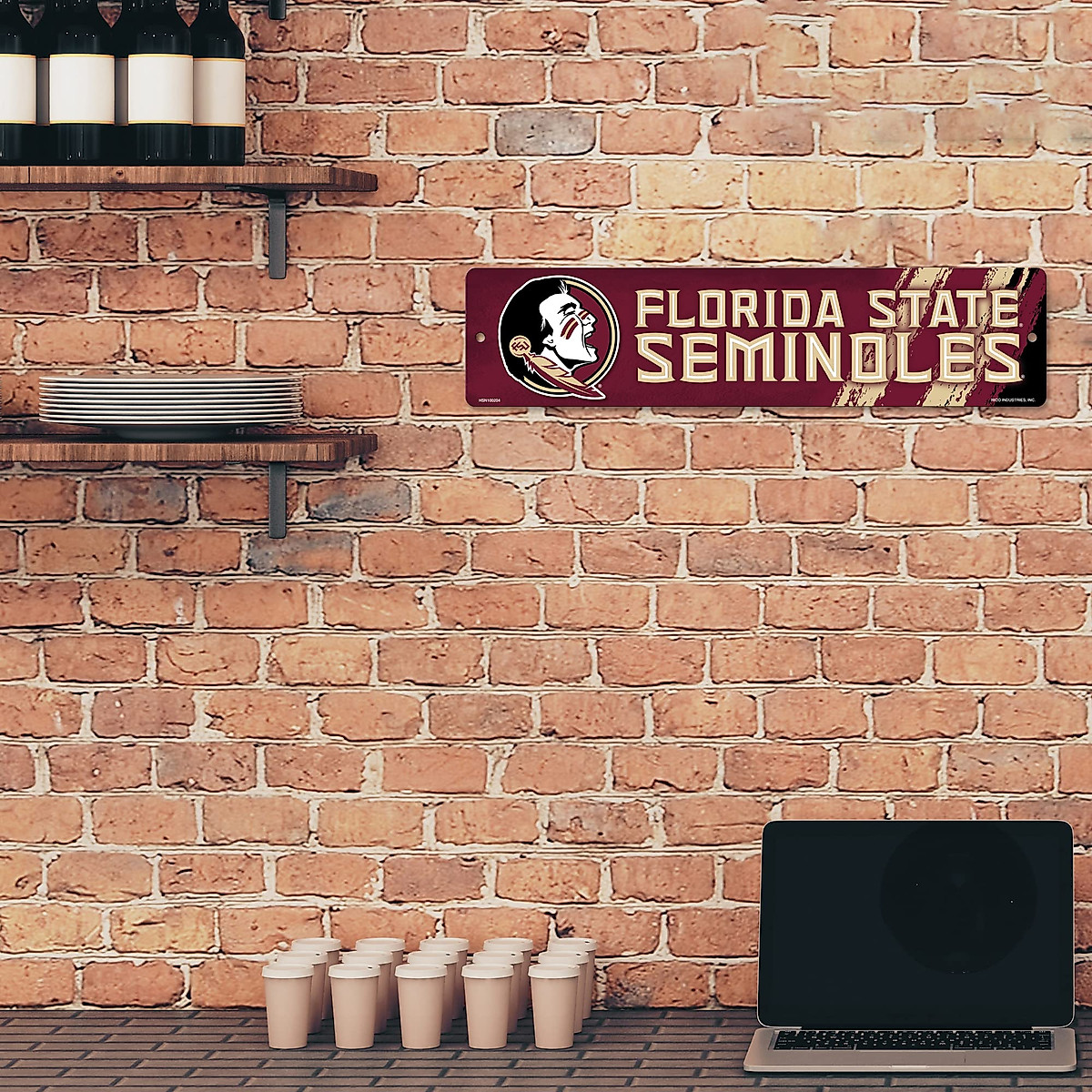 Rico Industries NCAA Florida State Seminoles 16-Inch Plastic Street Sign Décor