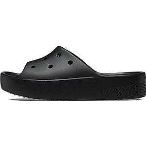 Crocs Women's Classic Slide | Platform Sandals, Black, 6
