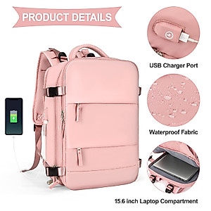 coowoz Large Travel Backpack For Women Men,Carry On Backpack Flight Approved,Hiking Backpack Waterproof Outdoor Sports Rucksack Casual Daypack Fit 15.6 Inch Laptop Shoes Compartment