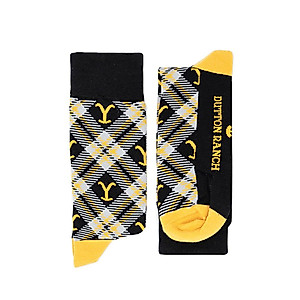 PARAMOUNT NETWORK Yellowstone Dutton Ranch Black Plaid Socks