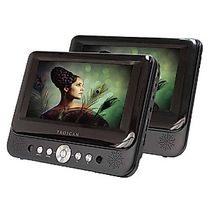 Proscan 7-Inch Dual Screen Portable DVD Player with USB/SD Card Reader, Car Mounting Kit