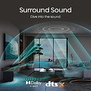 Hisense AX5125H 5.1.2Ch Sound Bar with Wireless Subwoofer, 500W, Dolby Atmos, Bluetooth 5.3, EzPlay, 4K HDMI Pass Through, Roku TV Ready, DTS:X, HDMI/AUX/ARC/Optical/USB, 7 EQ Modes