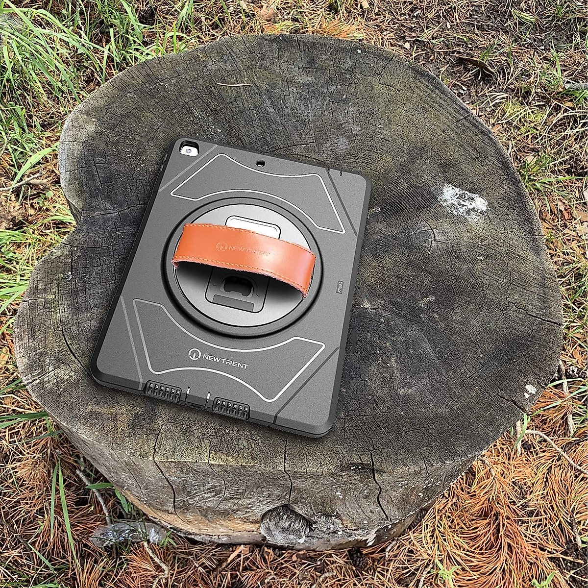 New Trent iPad 9th Generation Case, iPad 8th Generation Case, iPad 7th Generation Case with Pencil Holder, Rugged Kickstand with Rotational Hand Strap & Screen Protector