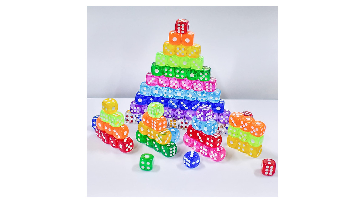 DAGONGREN 100-Piece Translucent Dice Set for Board Games