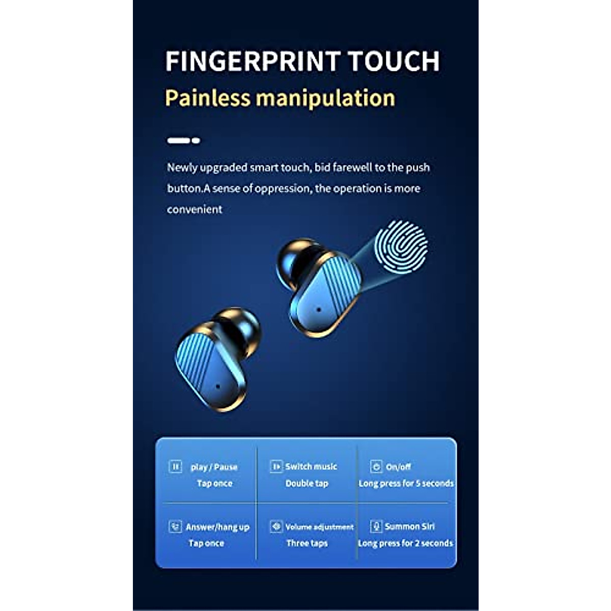 Bluetooth Headphones V5.3 Wireless Earbuds 48HRS Standby Battery Life with Wireless Charging Case & LED Power Display Deep Bass IPX7 Waterproof Earphones Microphone Stereo Headset for iPhone & Android